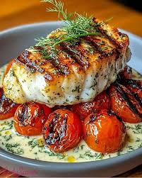 Grilled Fish with Roasted Tomatoes in Creamy Dill Sauce: A Recipe ...