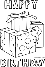 Birthday Present Printable Coloring Sheets