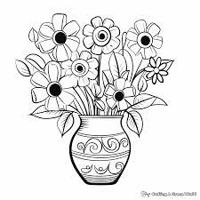 Blank Flower Vase Printable Coloring Sheet