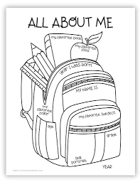 All About Me Free Coloring Sheet Printable Pdf