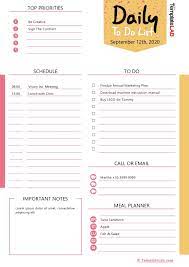 To Do List Template Word - BestTemplatess - BestTemplatess